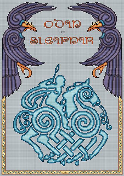 Artists Alley Odin & Sleipnir Cross Stitch Pattern – Celtic Craft Shop