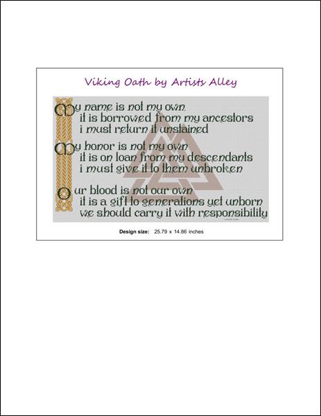 Artists Alley Viking Oath Cross Stitch Pattern – Celtic Craft Shop